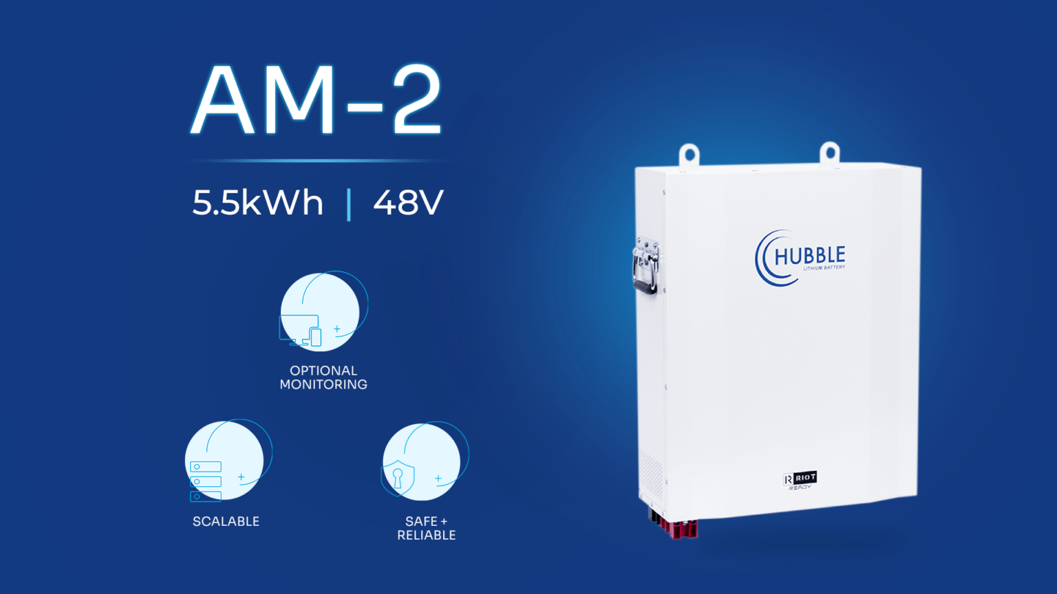 Hubble AM-2 48 VDC 5.5KWh 1C Lithium Battery - LRG Solar Supplies