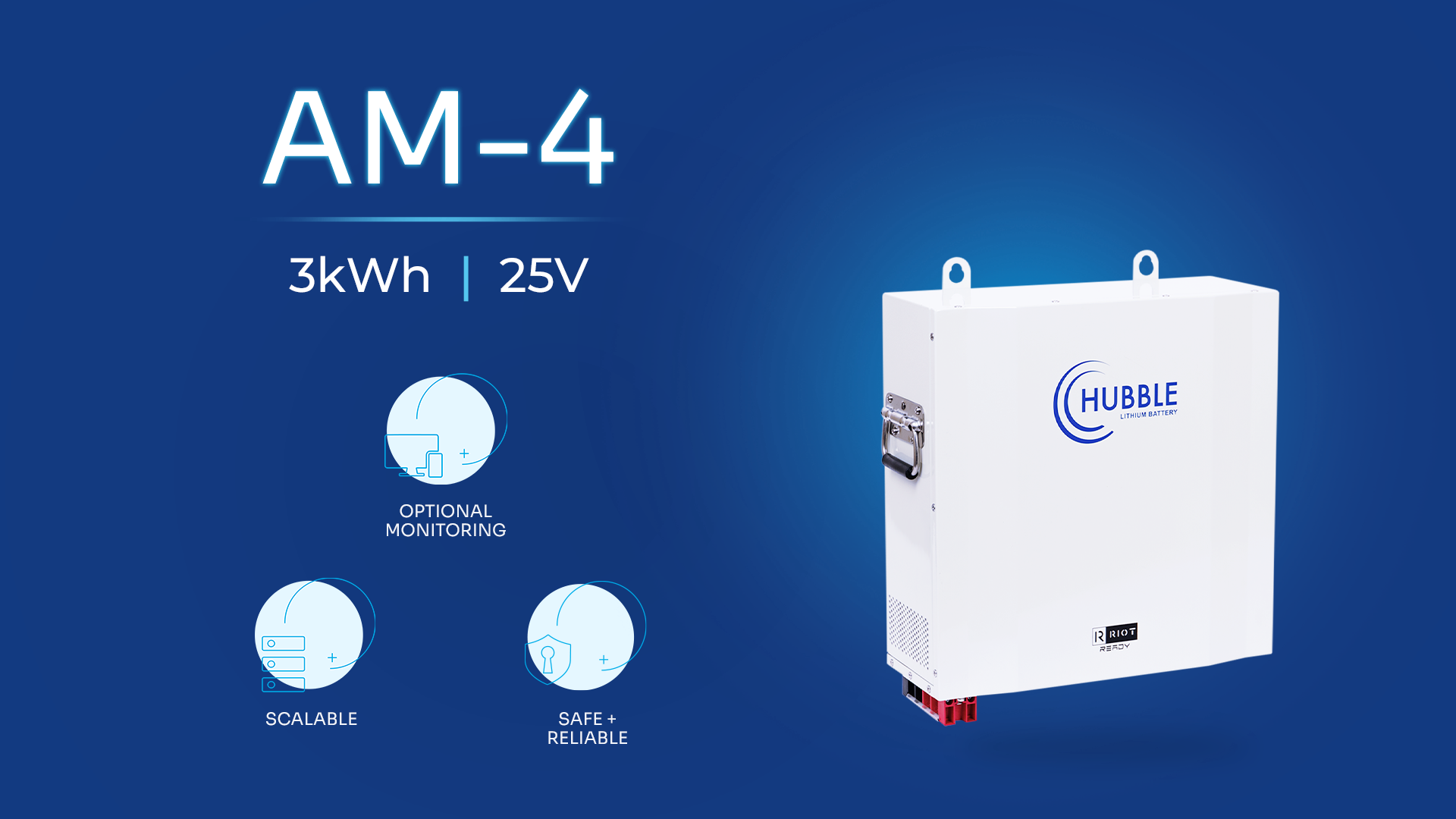 Hubble AM-4 25VDC 3.0KWh Lithium Battery Pack - LRG Solar Supplies